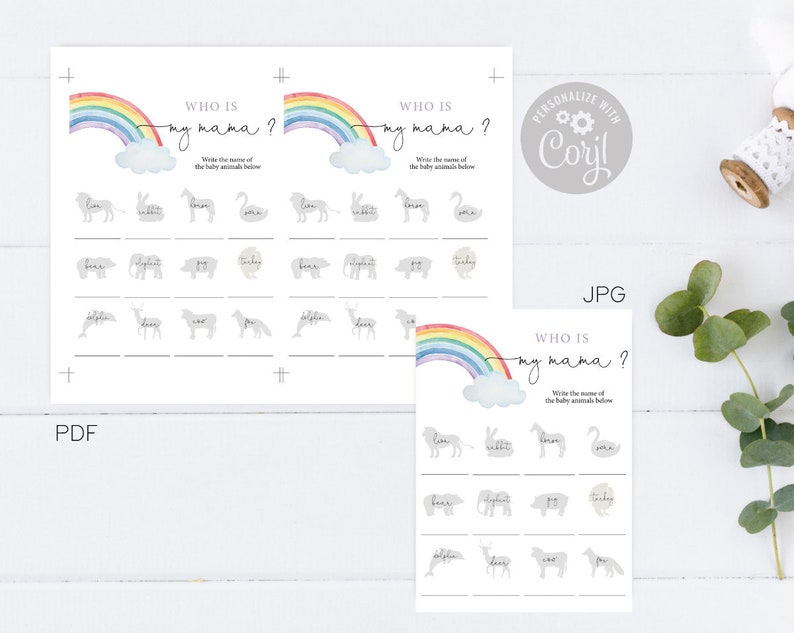 Rainbow Baby Shower Games Bundle Baby Shower Games Template - Etsy