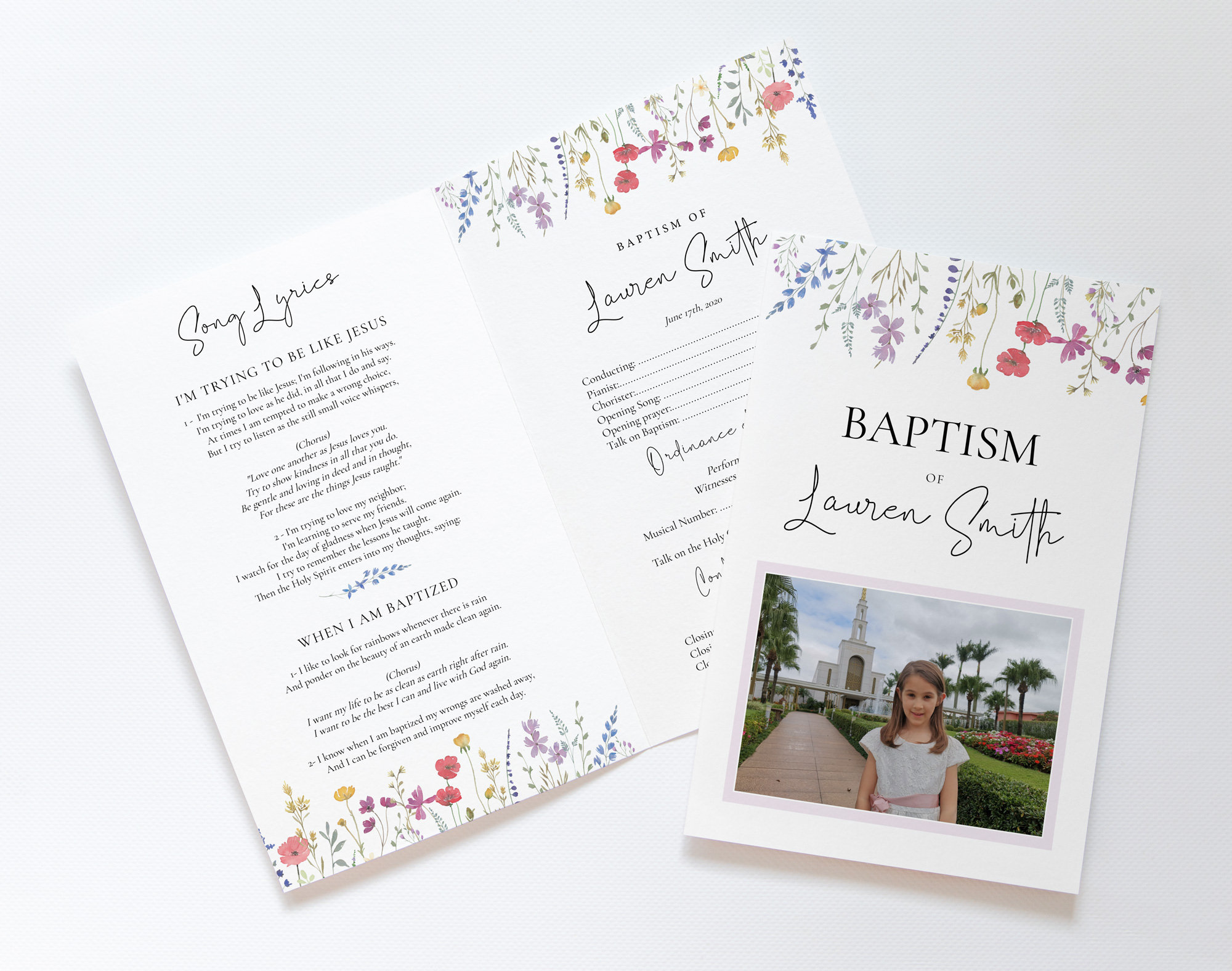 Editable LDS Baptism Program Template Printable Baptism - Etsy Australia