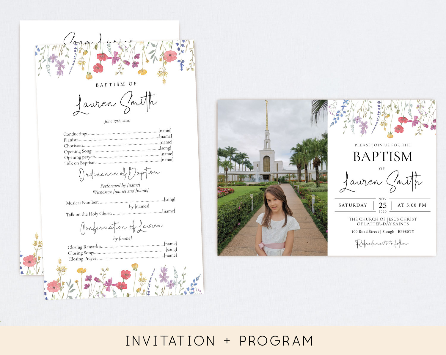 Editable LDS Baptism Program Printable LDS Baptism - Etsy Australia