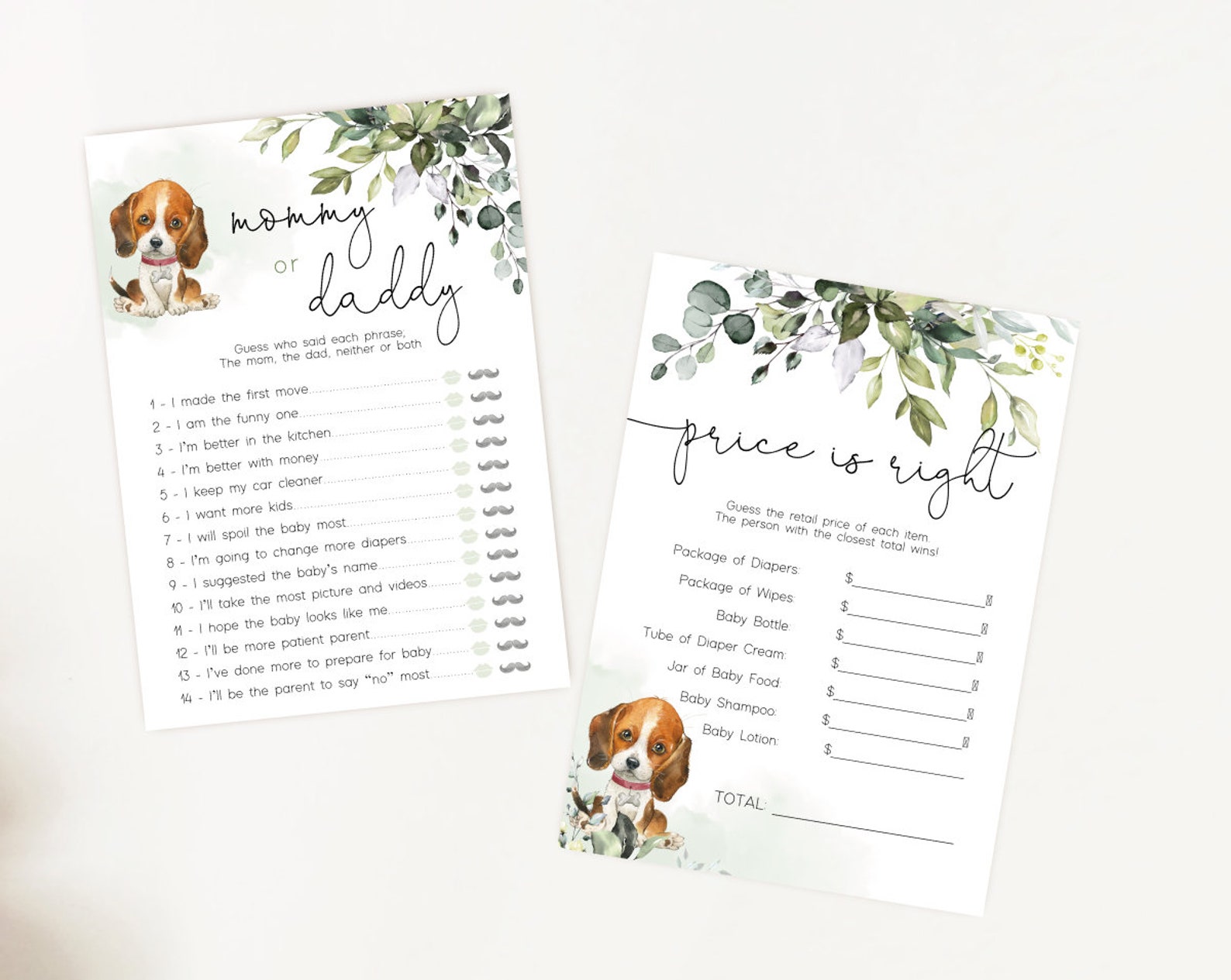 Dog Baby Shower Games Bundle Dog Theme Baby Shower Games - Etsy Canada