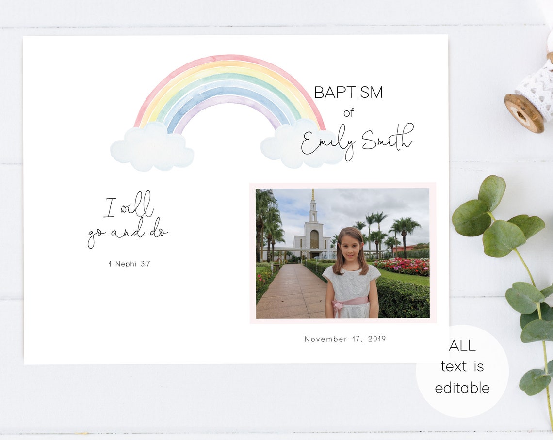 Editable LDS Baptism Program Template Printable Baptism - Etsy