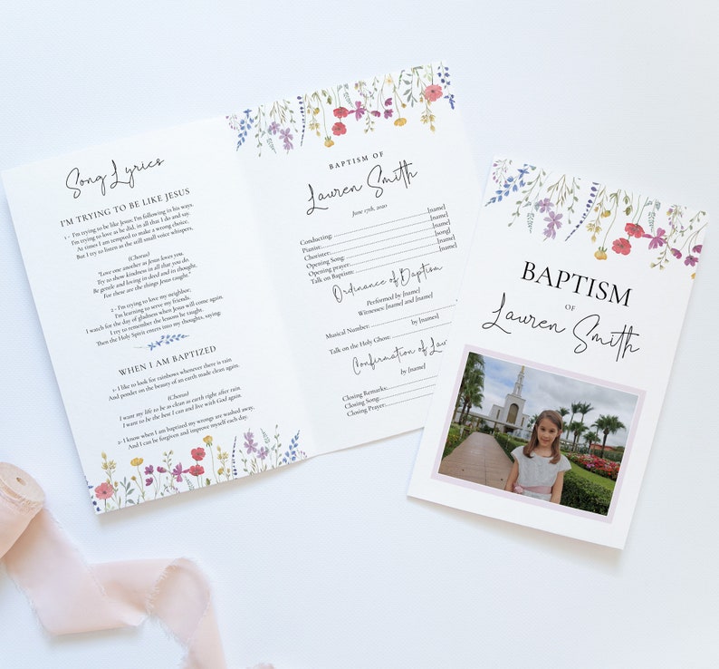 Editable LDS Baptism Program Template Printable Baptism - Etsy Australia