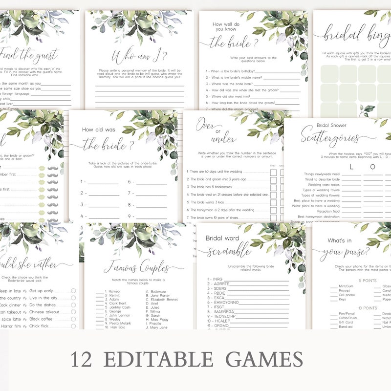 Bridal Shower Games - Etsy