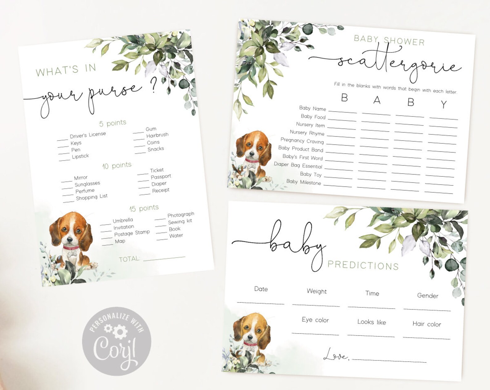 Dog Baby Shower Games Bundle Dog Theme Baby Shower Games - Etsy Canada