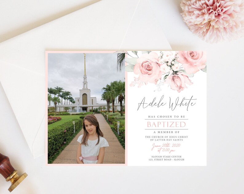 LDS Baptism Invitation Printable Template Baptism - Etsy