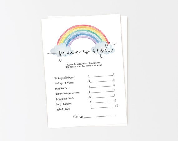 Rainbow Baby Shower Games Printable Editable the Price is | Etsy