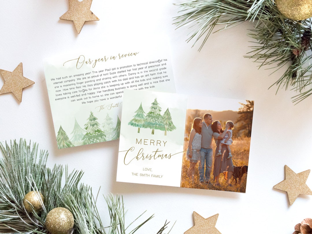 Year in Review Christmas Card Template, Editable Card, Digital Holiday ...