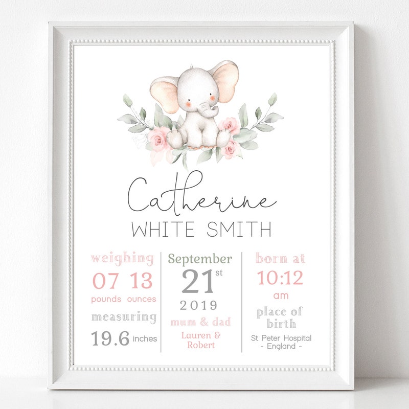 Birth Stats Poster - Etsy