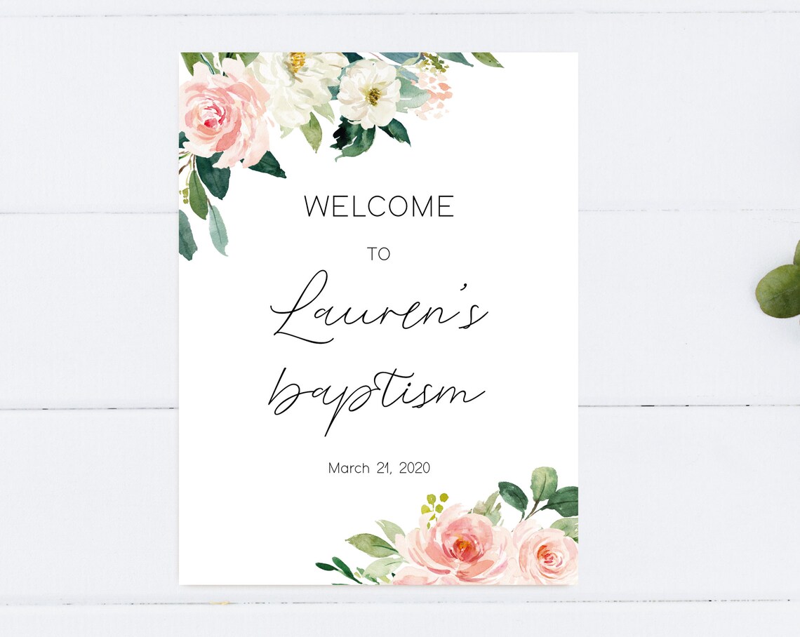 Editable Baptism Welcome Sign Template Printable Baptism | Etsy