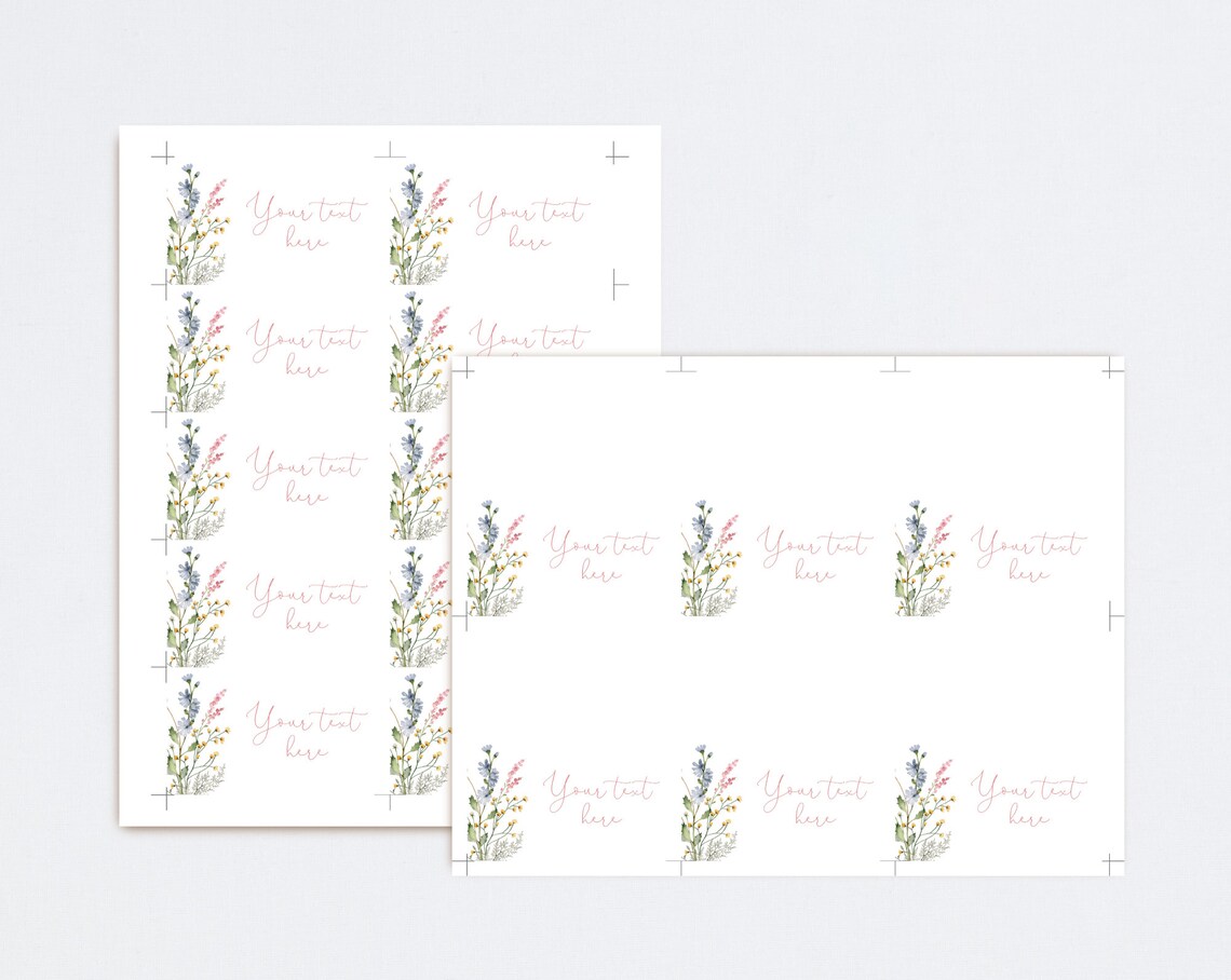 Wildflower Place Card Template: Editable Seating Card (digital Download ...