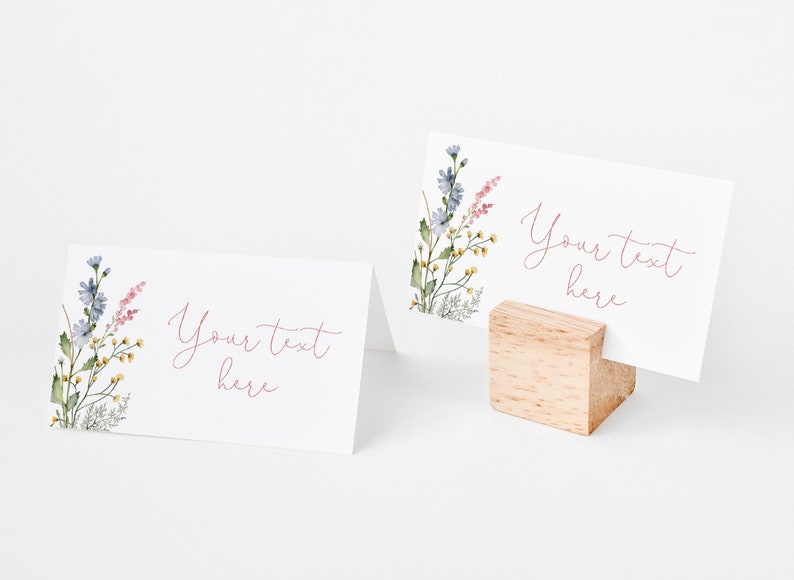 Wildflower Place Card Template: Editable Seating Card (digital Download ...