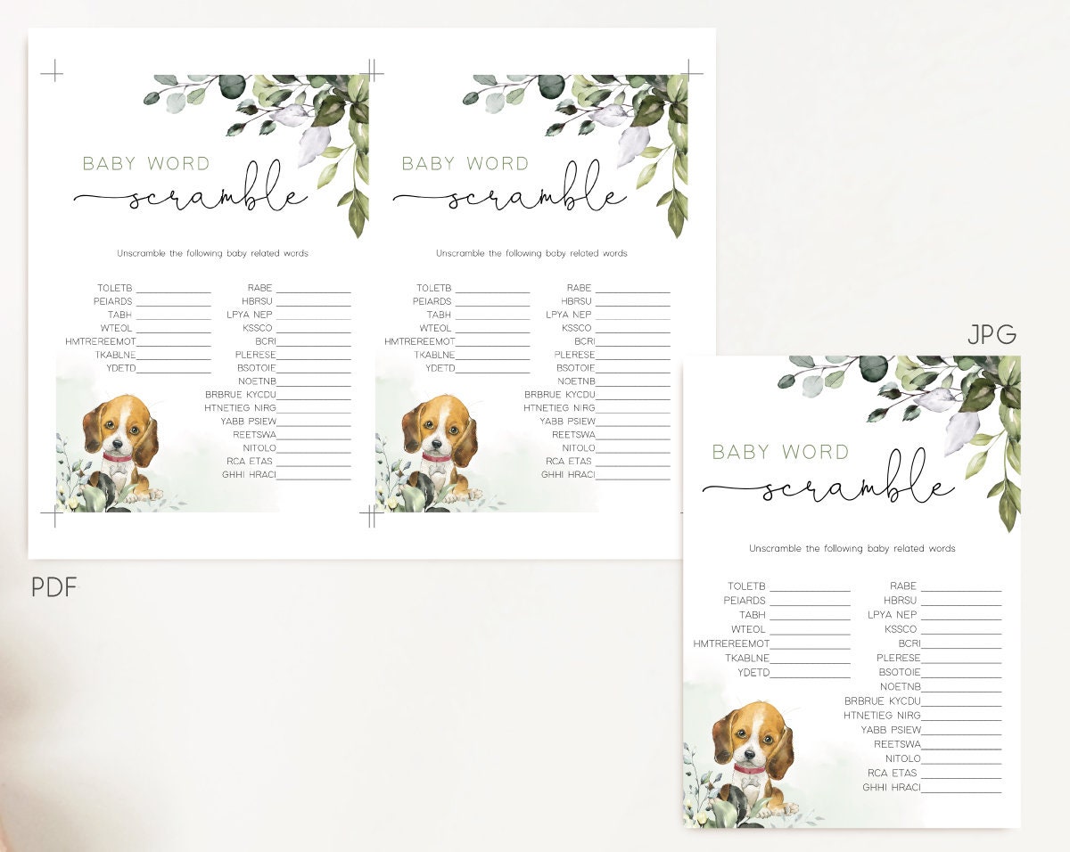 Dog Baby Shower Games Bundle Dog Theme Baby Shower Games - Etsy Canada