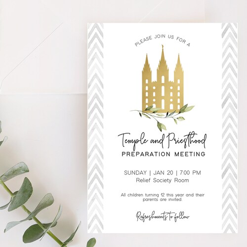 Temple and Priesthood Preparation Meeting EDITABLE Invitation - Etsy