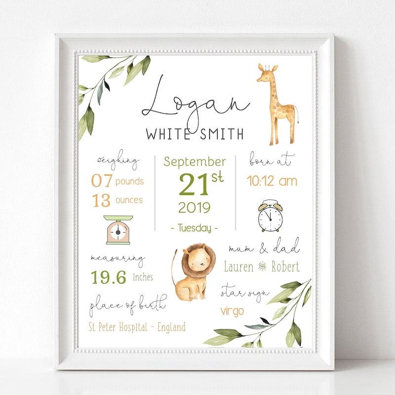 Baby Birth Print - Etsy