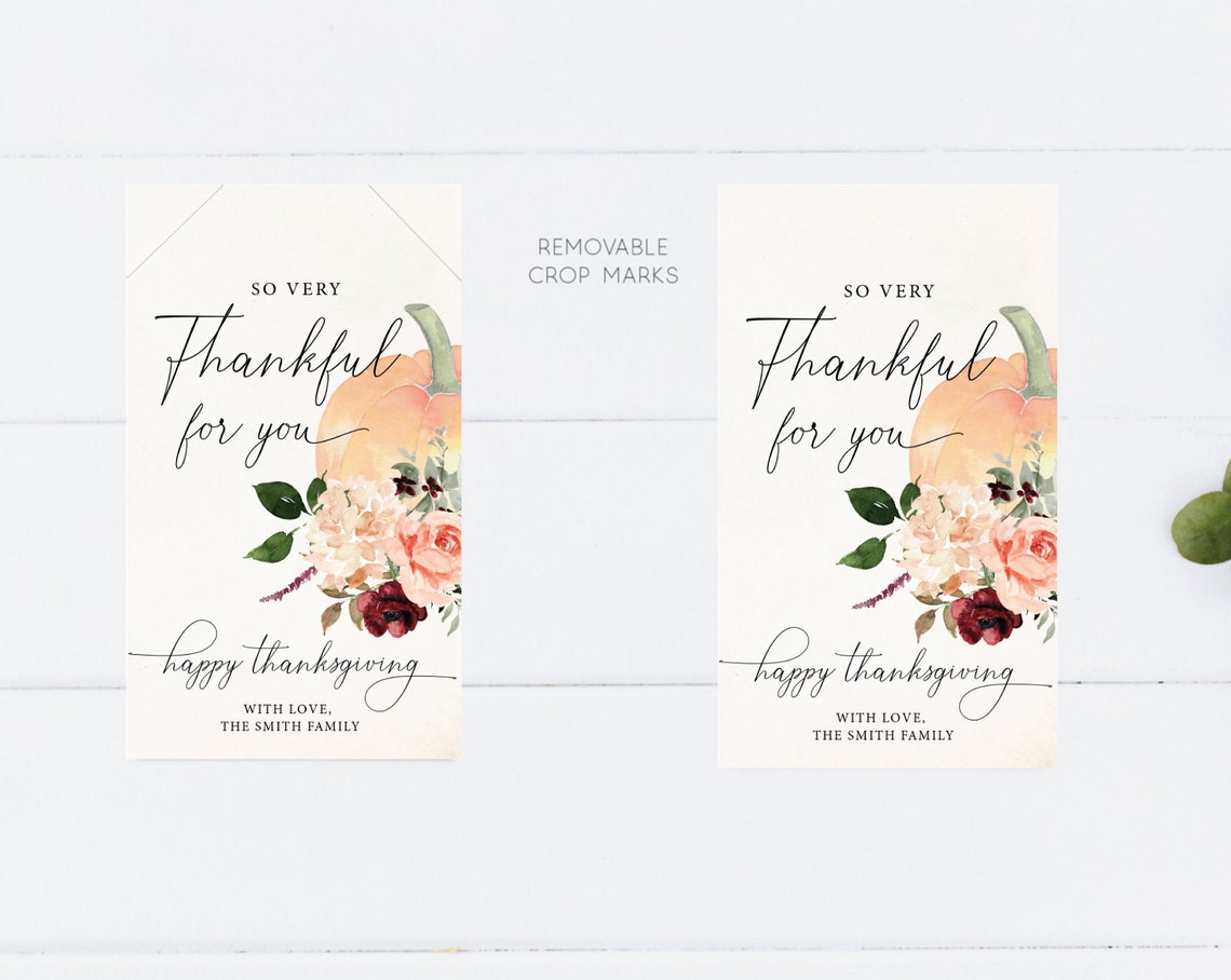 Thanksgiving Gift Tag Template Editable Thanksgiving Gift - Etsy
