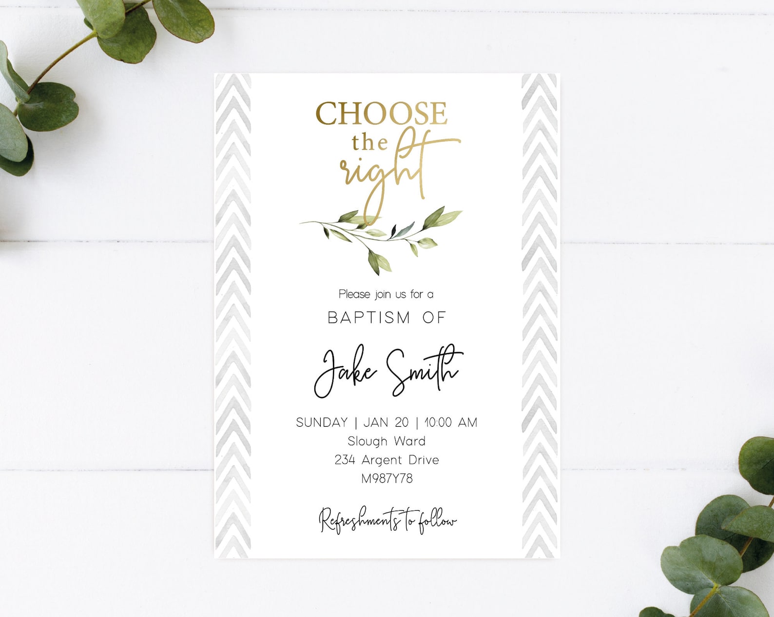 LDS Baptism Invitation Choose the Right Editable Invitation | Etsy