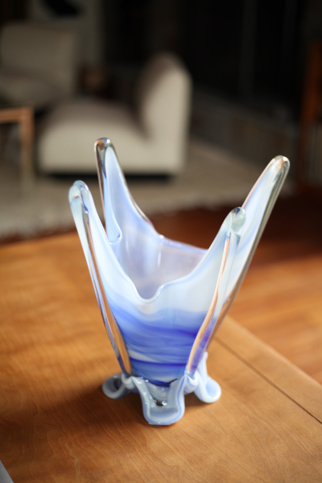 Hand Blown Organic Shape Unique Glass Vase - Etsy