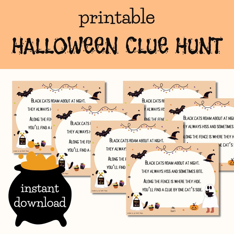Halloween Clue Hunt - Children and Adults - Indoors or Outside ...