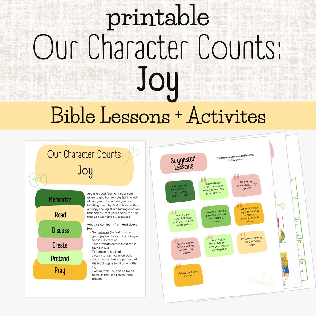 Our Character Counts: Joy - Building Godly Character - Sunday School ...
