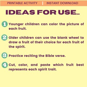 Fruit of the Spirit Bible Spinner Wheel | Sunday School Color Wheel ...
