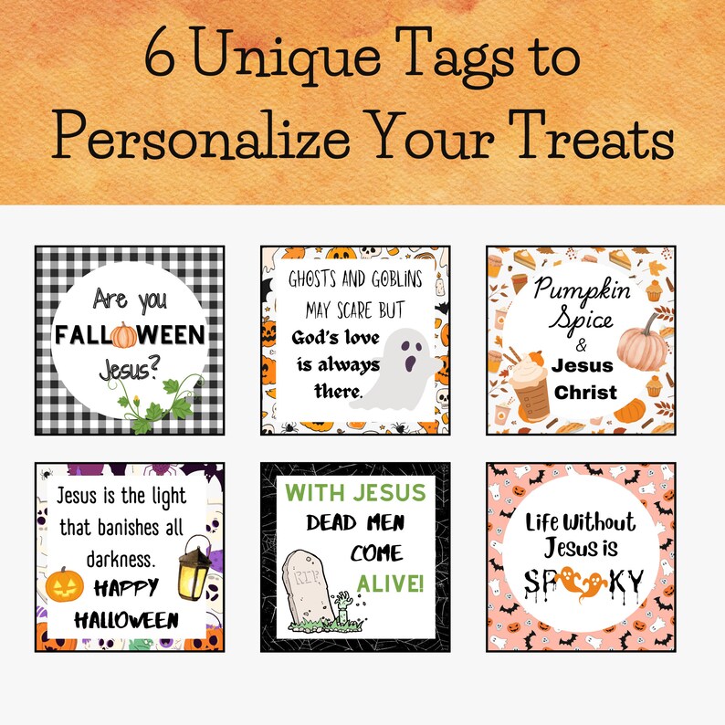 Christian Halloween Treat Tags - Candy Gift Labels With Messages About ...