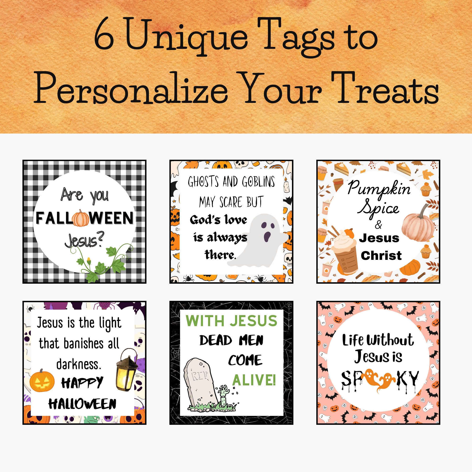 Christian Halloween Treat Tags - Candy Gift Labels With Messages About ...