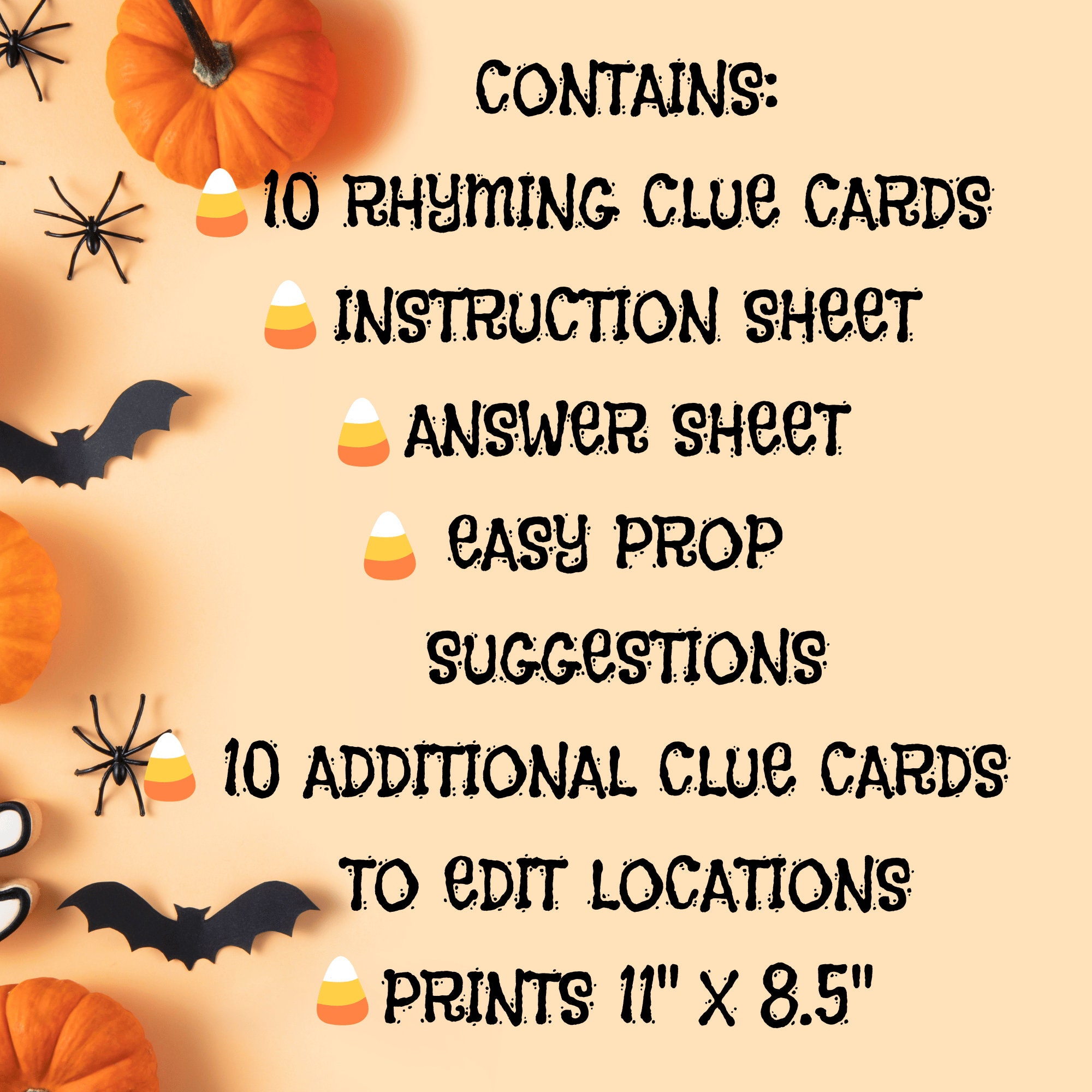 Halloween Clue Hunt - Children and Adults - Indoors or Outside ...