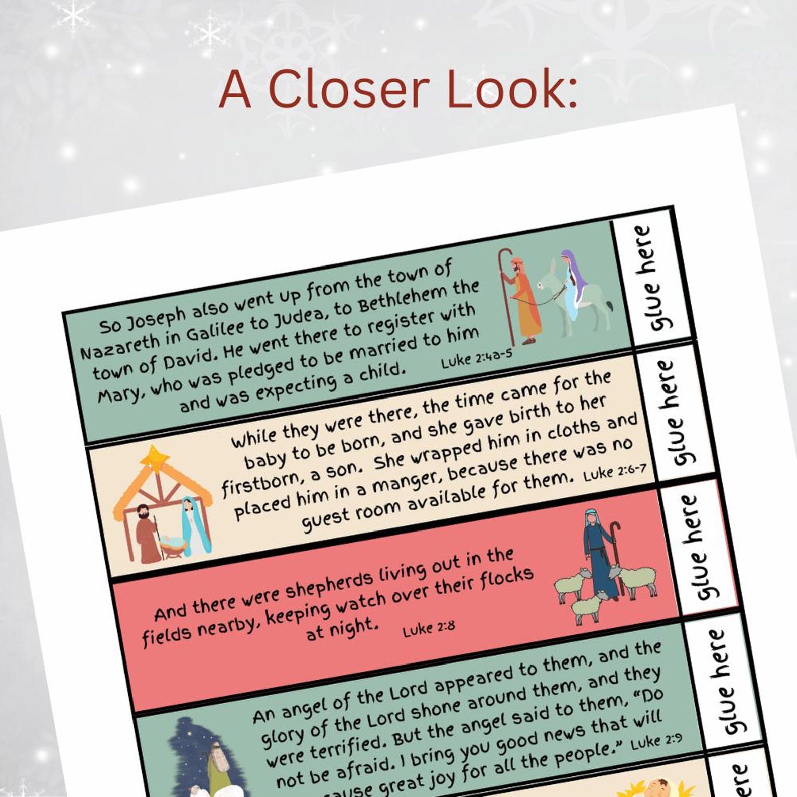 Advent Paper Chain Craft - 24 Bible Scripture Verses to Countdown to Christmas - Print in Color ...