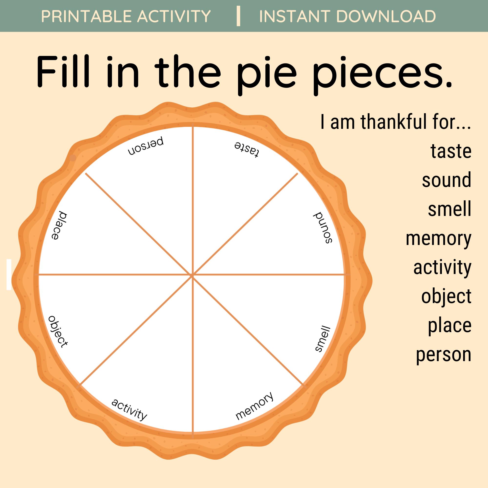 I'm Thankful for Pie-shaped Spinner Wheel | Thanksgiving Craft | Sunday ...