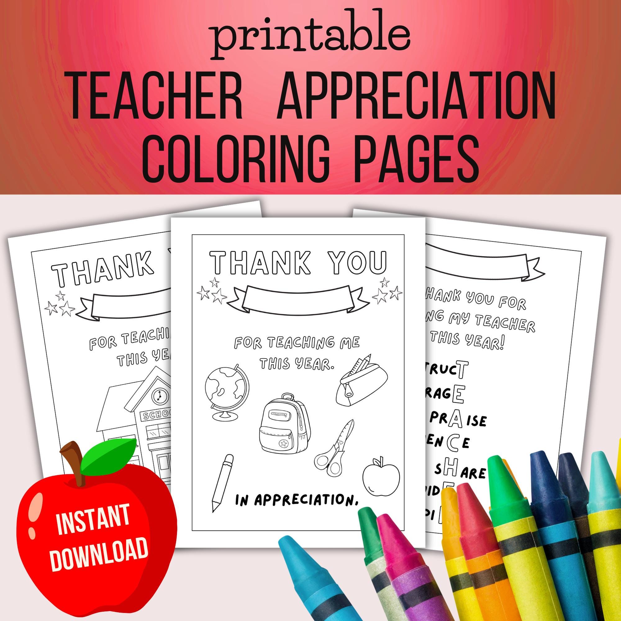 Teacher Appreciation Coloring Pages - Thank You Pages for Teacher ...