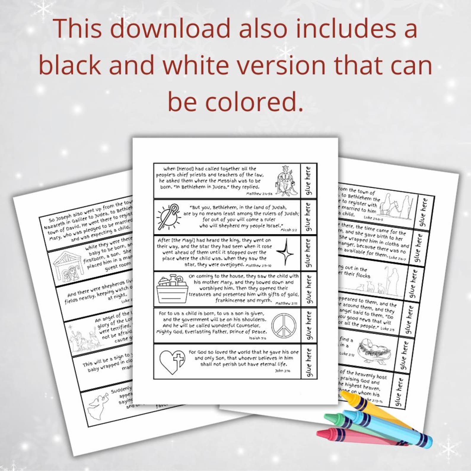 Advent Paper Chain Craft - 24 Bible Scripture Verses to Countdown to Christmas - Print in Color ...