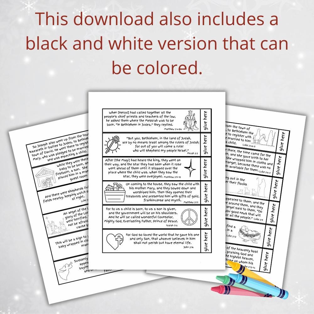 Advent Paper Chain Craft - 24 Bible Scripture Verses to Countdown to ...