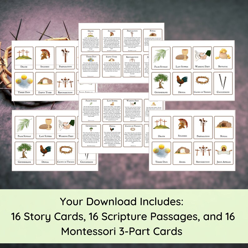 Easter Story Cards | Holy Week Countdown | Christian Catholic Lutheran ...