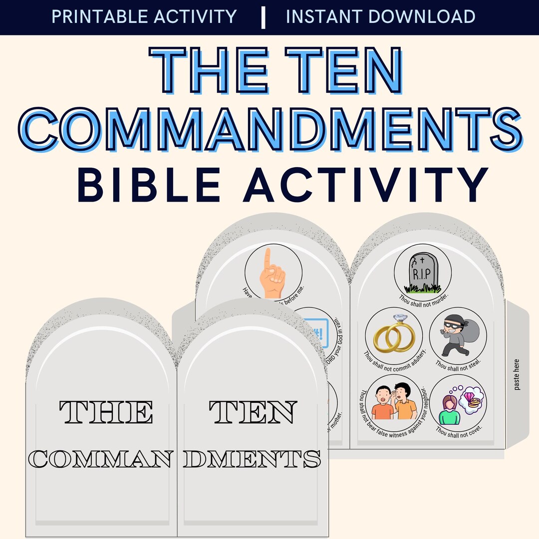 Ten Commandments Bible Craft | Sunday School Activity | Printable PDF ...