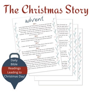 Advent Cards With Bible Versus for Kids - Christmas Story Countdown ...