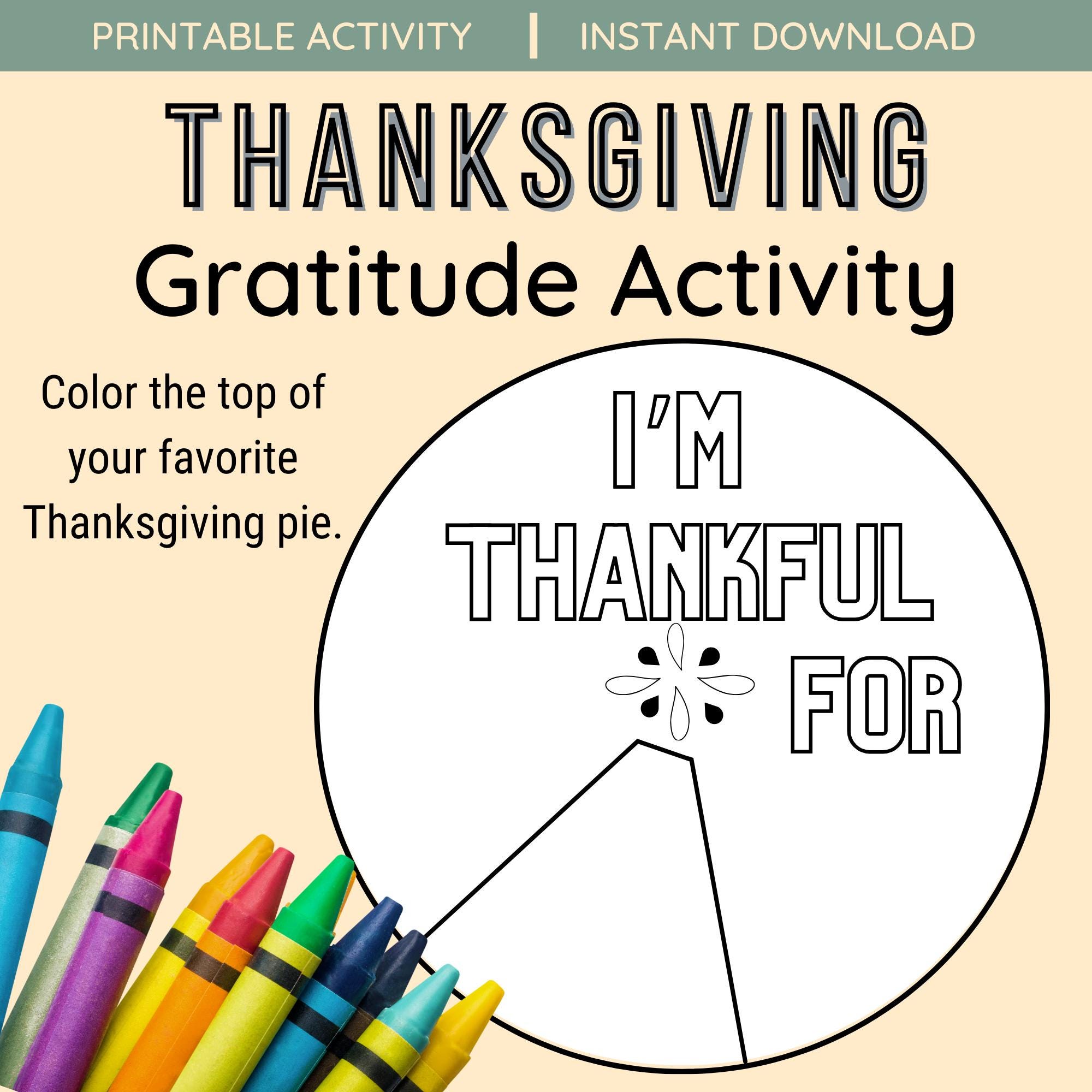 I'm Thankful for Pie-shaped Spinner Wheel | Thanksgiving Craft | Sunday ...