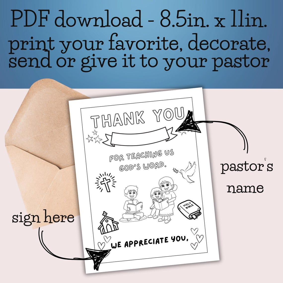 Pastor Appreciation Coloring Pages - Thank You Pages for Kids ...