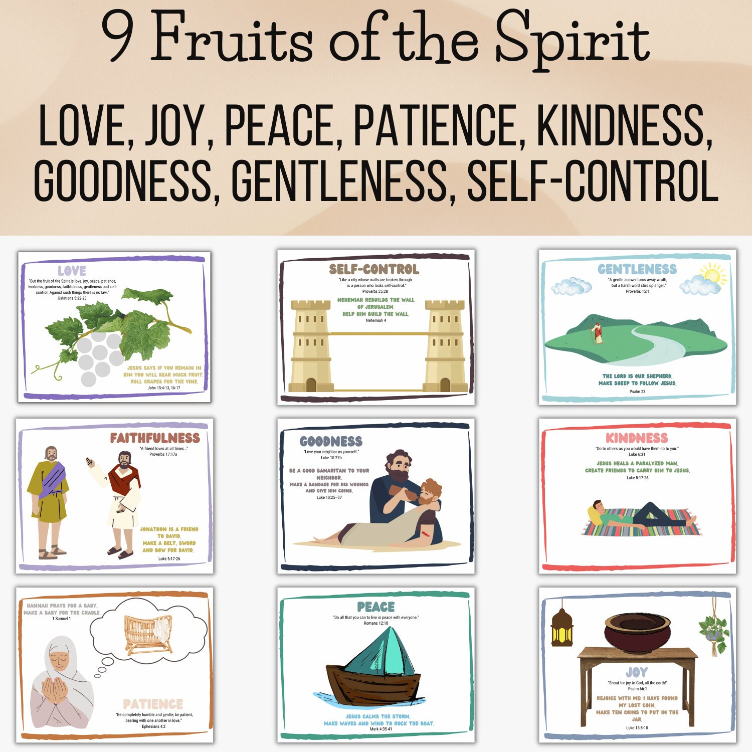 Fruit of the Spirit Playdough Mats - Bible Activity With Playdoh ...