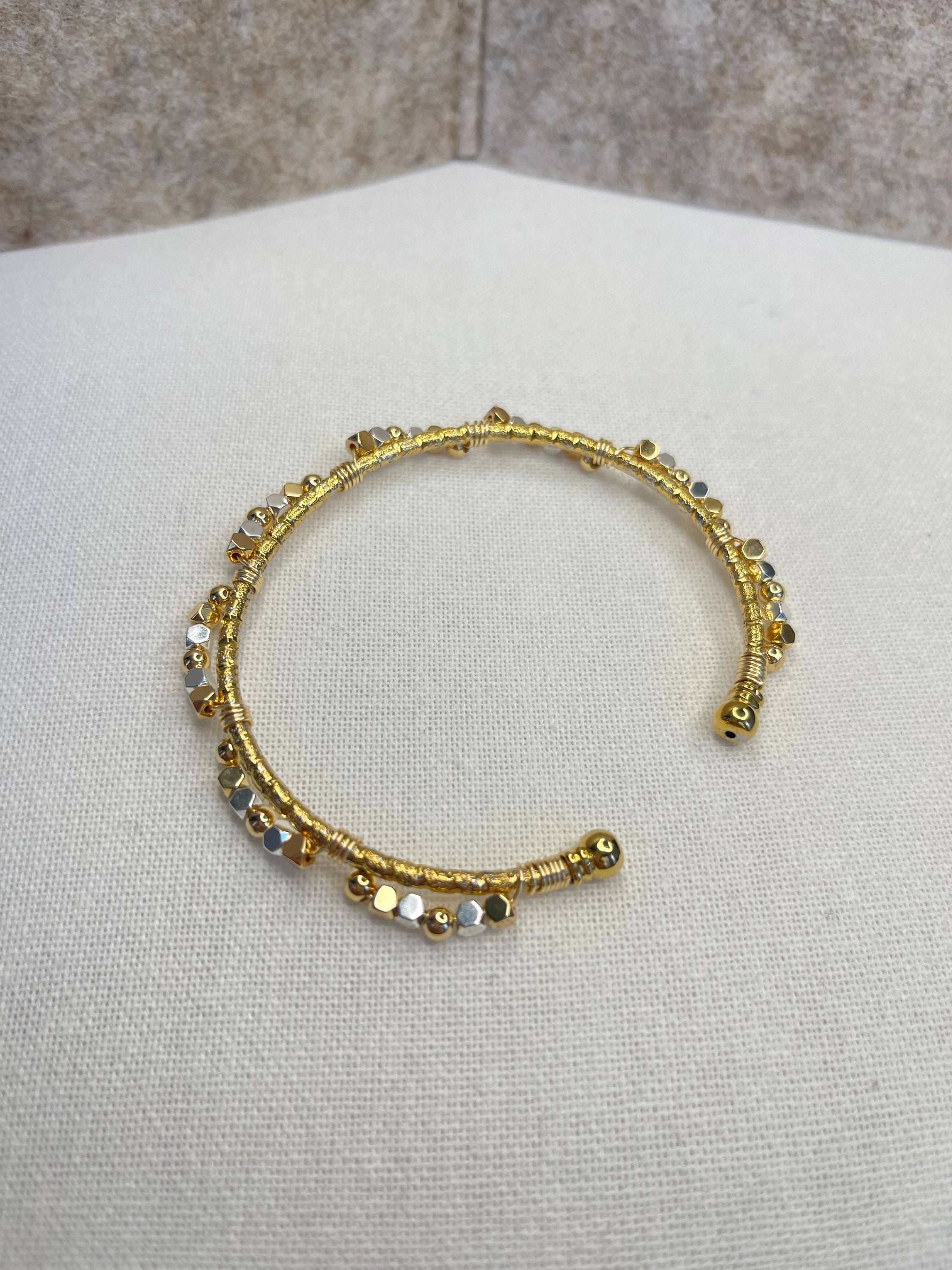 Seraphina Stainless Steel Hand-beaded Gold Bangle (price per Unit) - Etsy