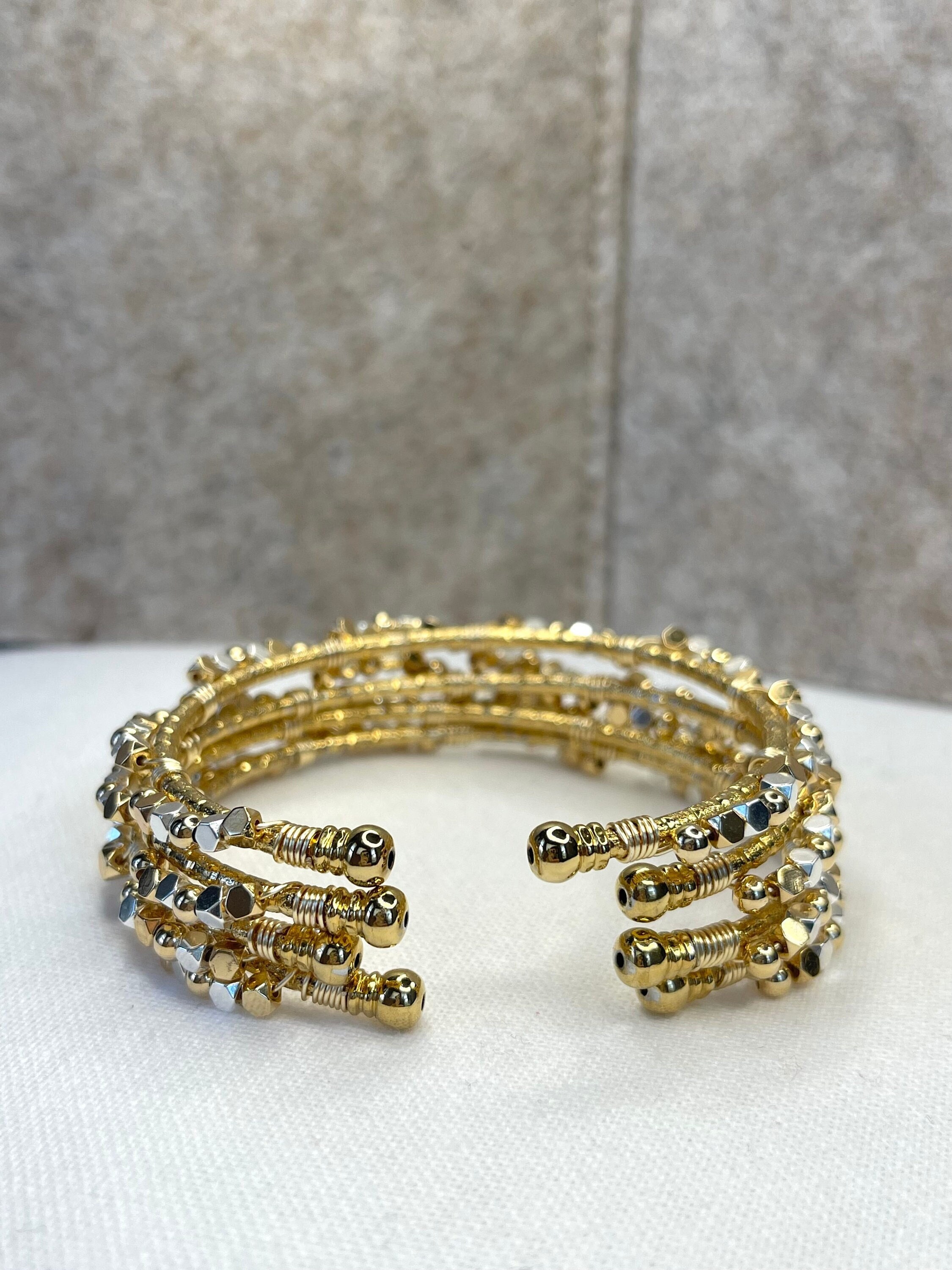 Seraphina Stainless Steel Hand-beaded Gold Bangle (price per Unit) - Etsy