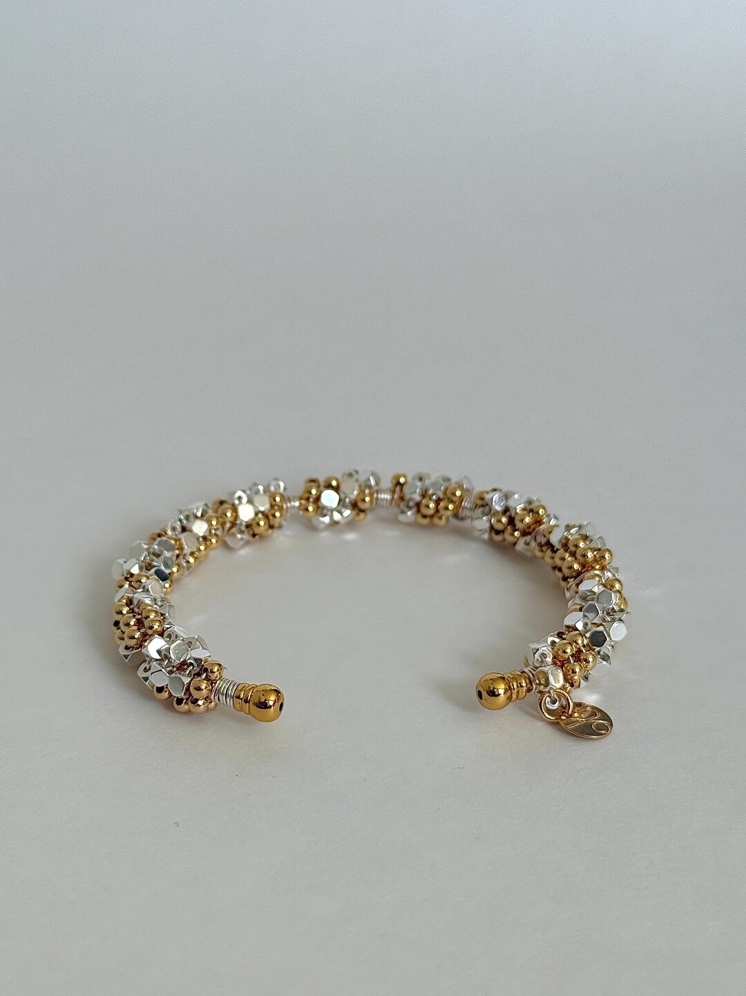 Danny Gold and Silver Beaded Bangle – Core Collection- Bracelet-gold ...
