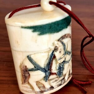 Antique Japanese Carved Bone Inro Three Compartment Bovine | Etsy