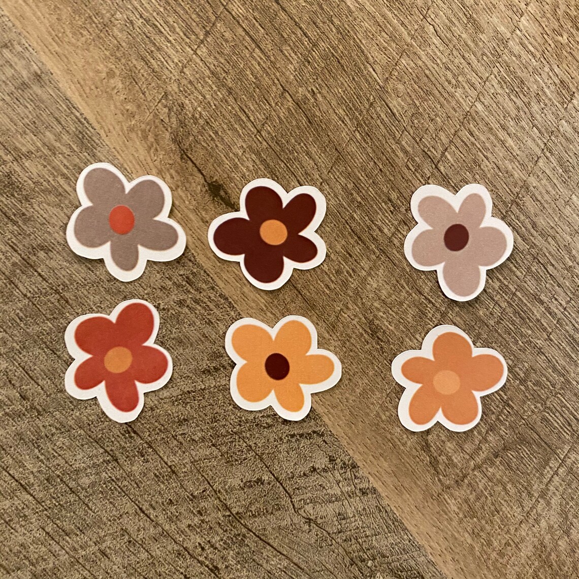Mini boho flowers sticker pack flower stickers warm boho | Etsy