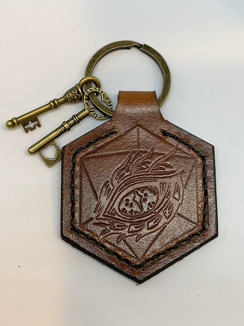 Roleplaying Medieval Themed Leather Keychain - Etsy