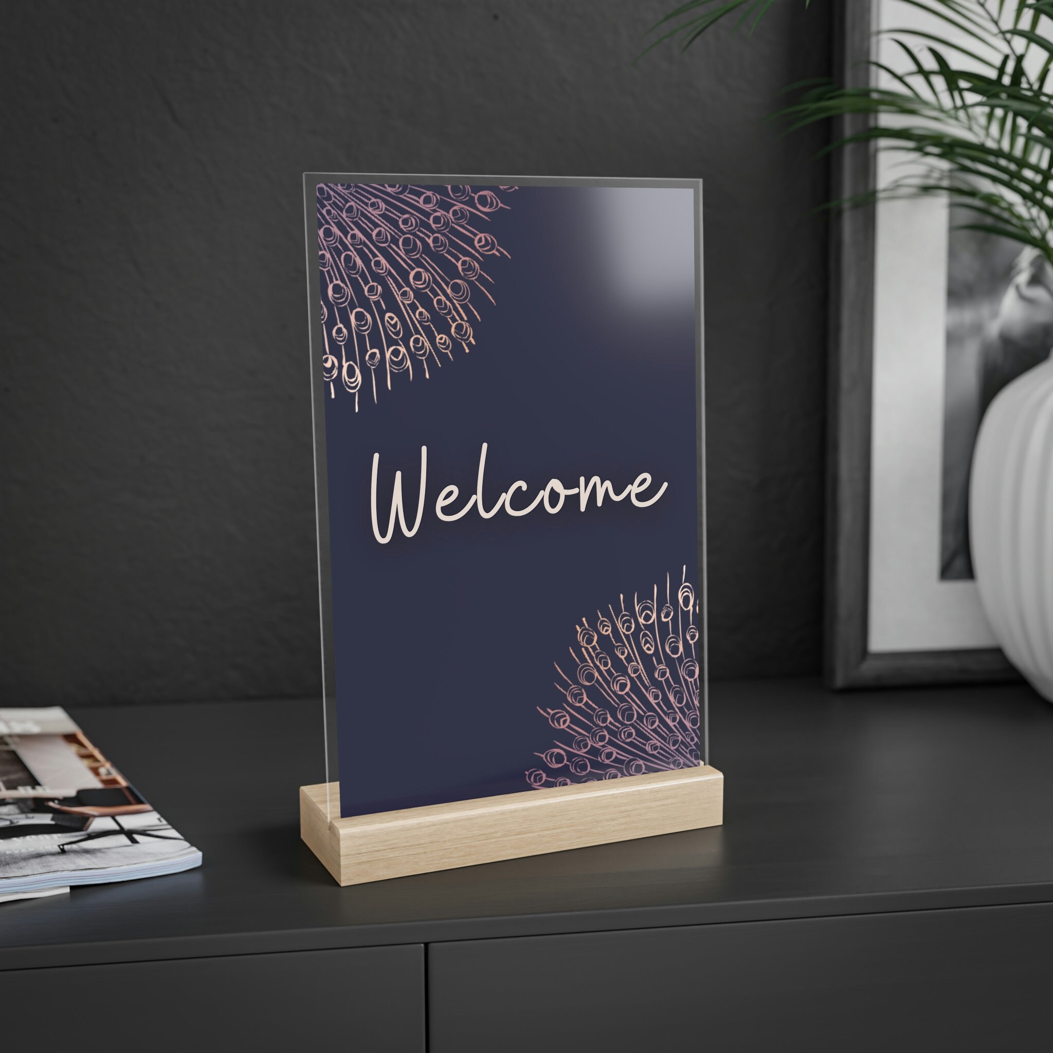 Acrylic Welcome Sign With Wooden Stand, Use in Your Event Planning for ...