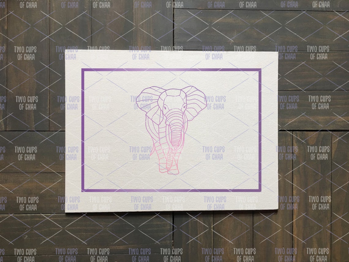 Printable African Elephant PDF electronic PDF File Pink: Print at Home ...