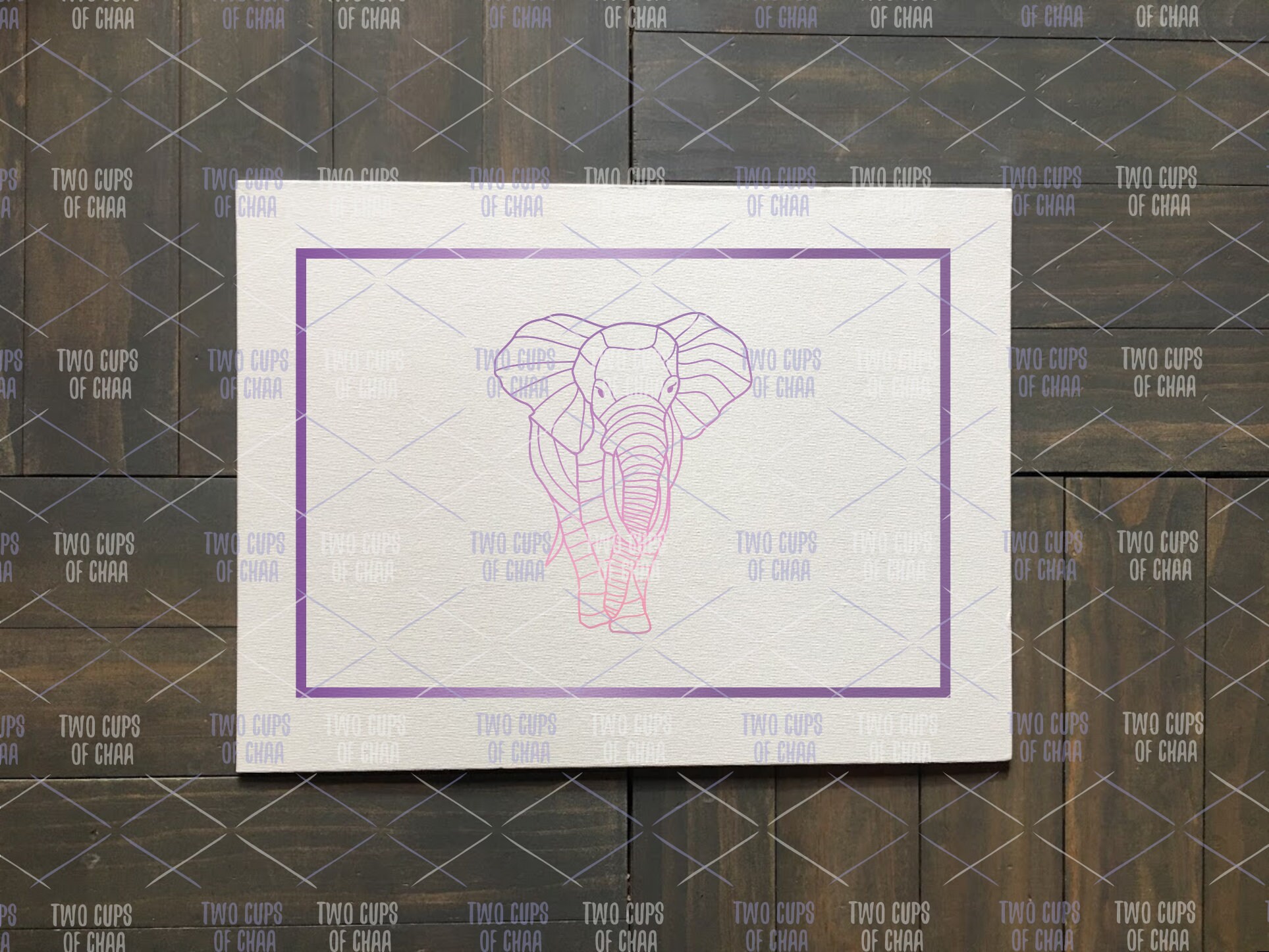Printable African Elephant PDF electronic PDF File Pink: Print at Home ...
