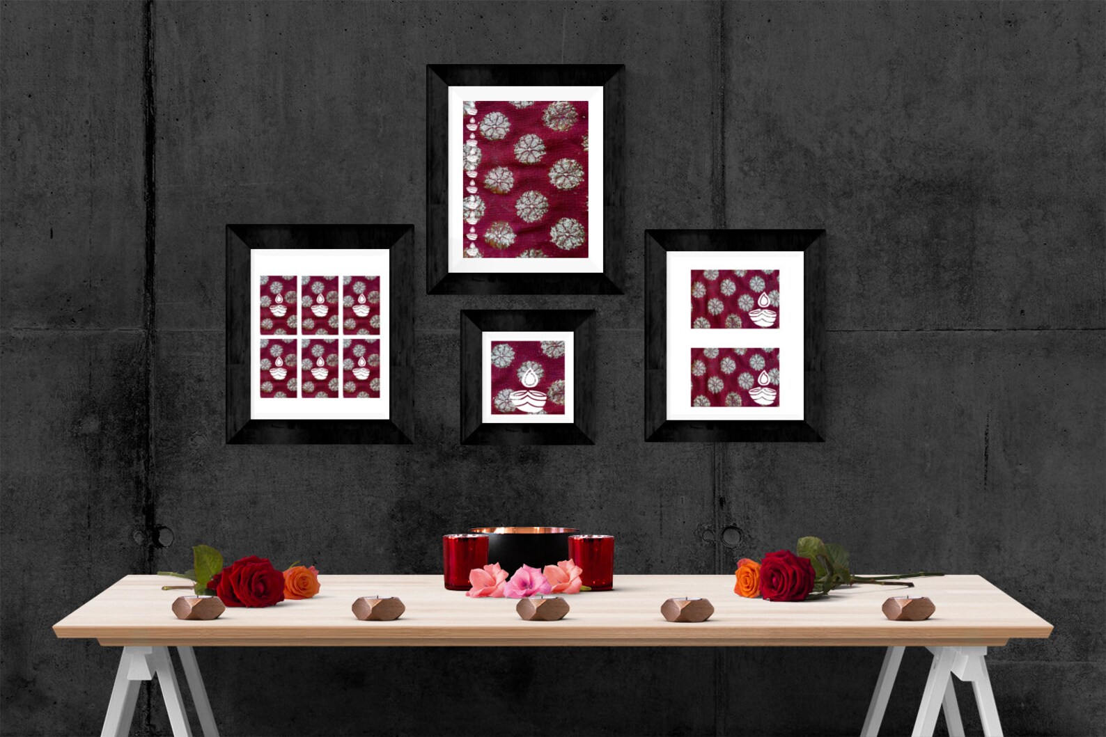 Red Diya Printable BUNDLE Decorative Cards DIGITAL Download Printable ...