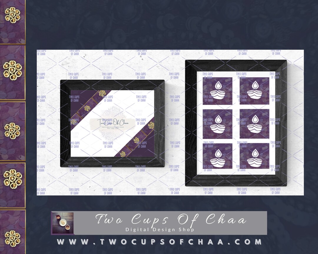 Purple Square Cards Print Template Square Diya Cards Are Perfect for ...