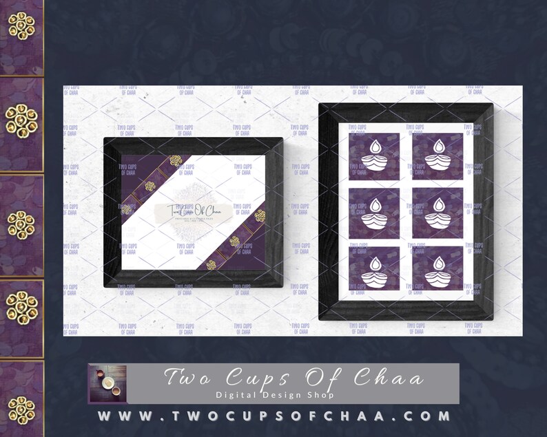 Purple Square Cards Print Template Square Diya Cards Are Perfect for ...